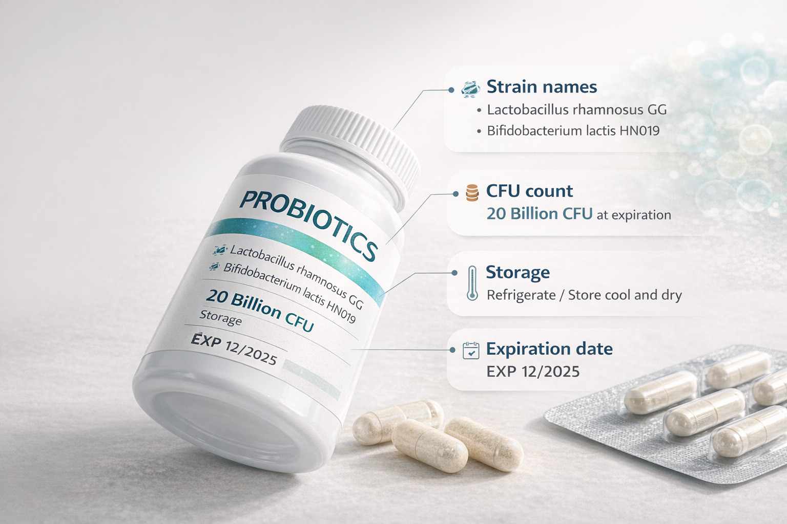 How to Read a Probiotic Label: Strains, CFU, Storage & Expiration ...